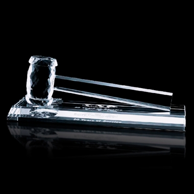 Engravable Crystal Gavel Award Set by Black Ace Design