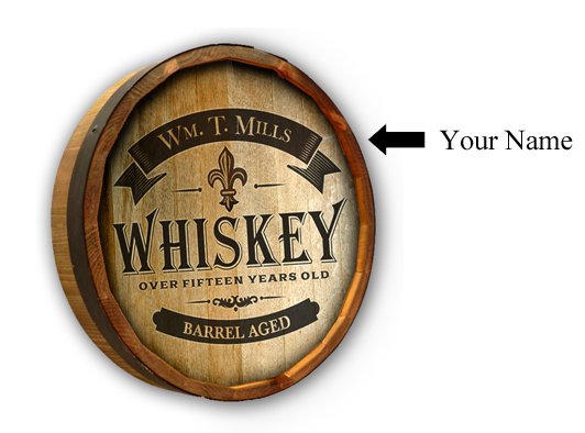 Personalized Rustic Spirits Oak Quarter Barrel Sign by Black Ace Design